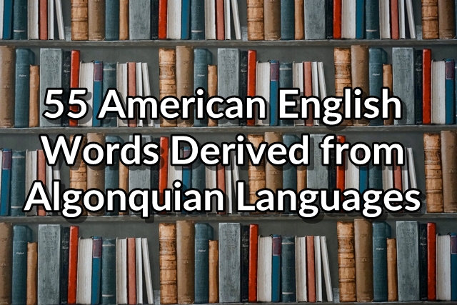 55 American English Words Derived from Algonquian Languages | First ...